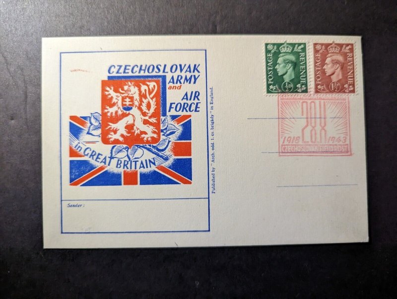 1943 England Cover Sheet Czechoslovakia Field Post Office Army and Air ...