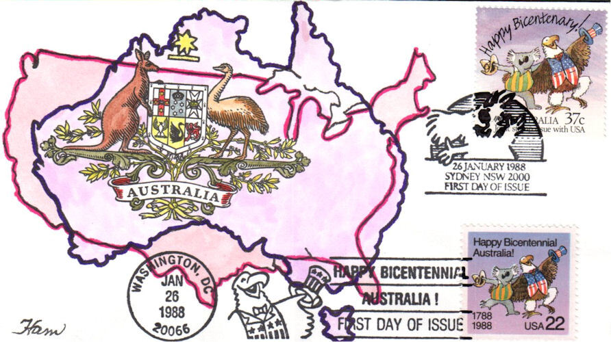 #2370 Australia Bicentennial Joint Ham FDC | United States, General ...