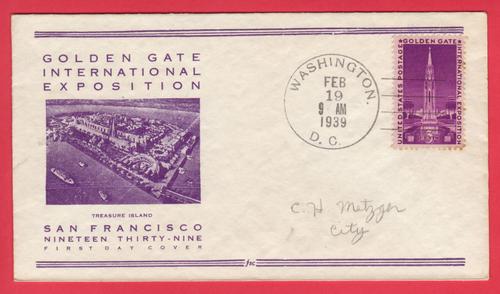 #852 Golden Gate Expositition - Fidelity Cachet | United States ...