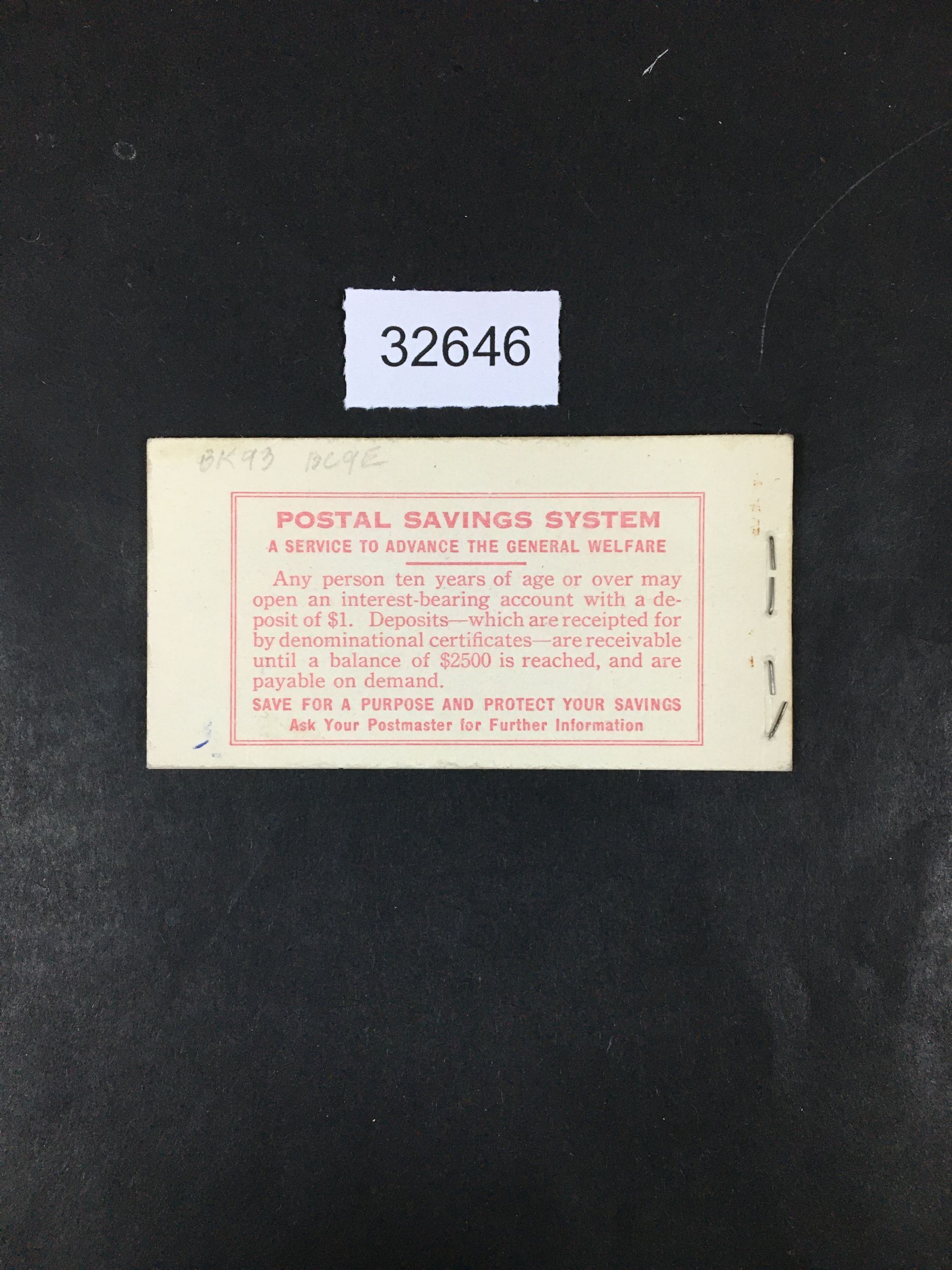 US Stamps # Bk93 Mint OG NH Unexploded Complete Booklet $38 LOT #32646 ...