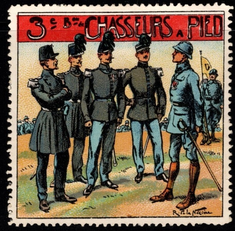 1914 WW One France Delandre Poster Stamp 3rd French Light Infantry ...