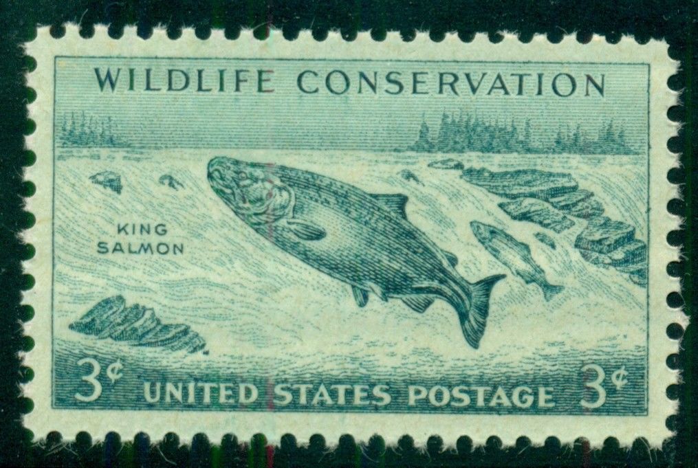 #1079 3¢ SALMON FISH STAMPS, LOT OF 400, MINT - SPICE UP YOUR MAILINGS ...