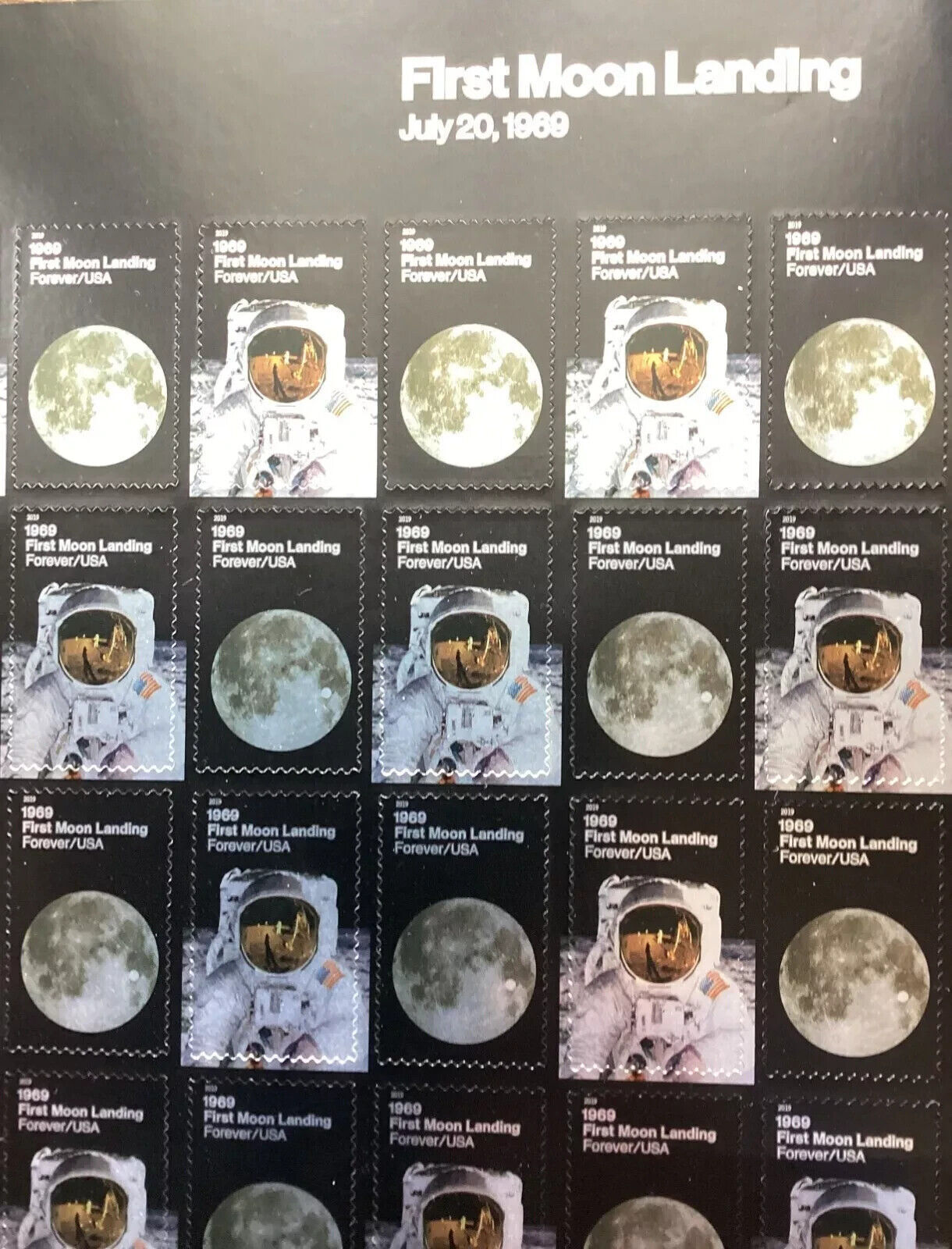 2 SHEETS-US First Moon Landing (5399-00) & 25th ANNIV LANDING (2841 ...