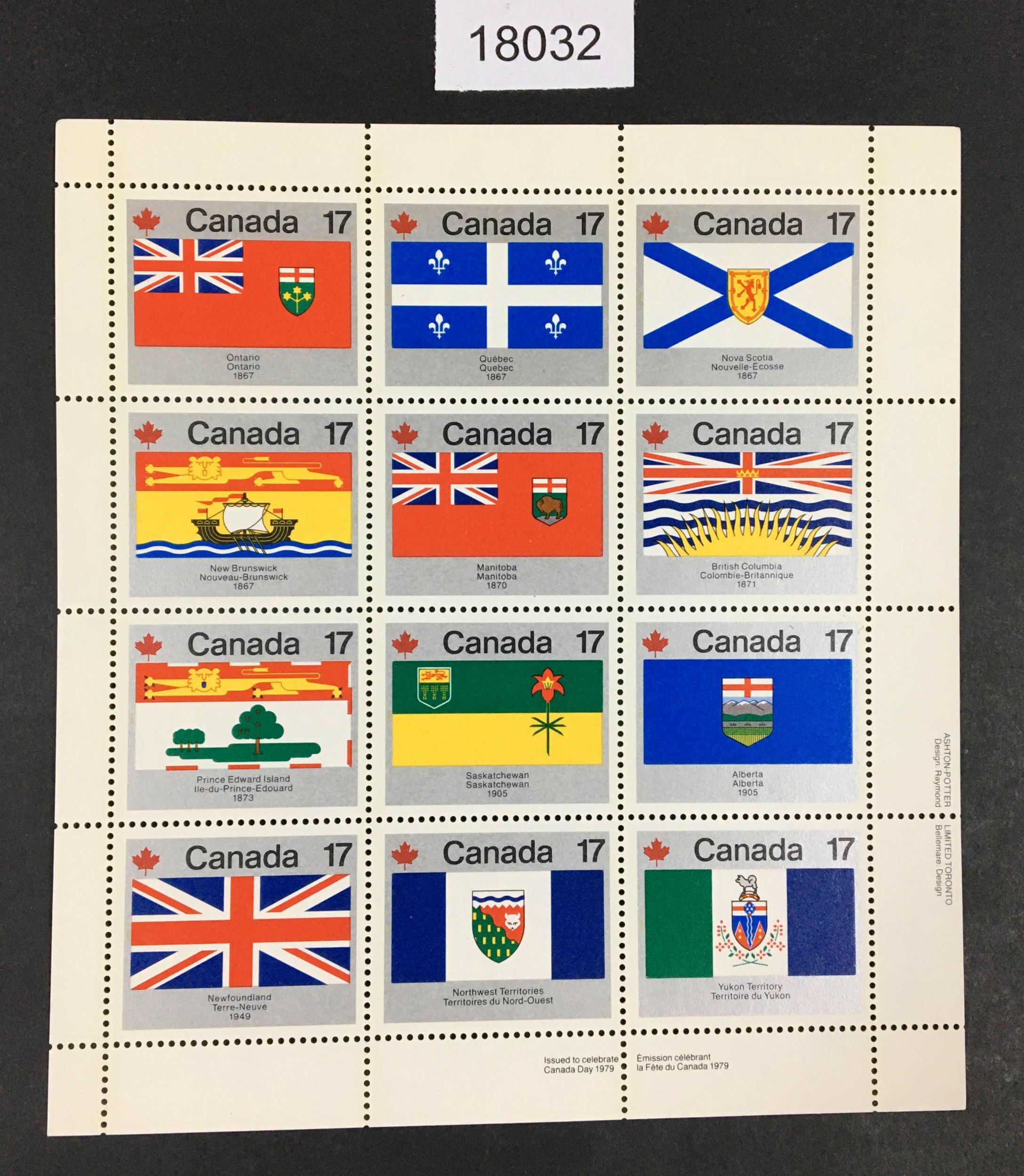 US Stamps Canada # 832a Sheet 1979 Flagsheet Mint OG NH $ LOT #18032 ...