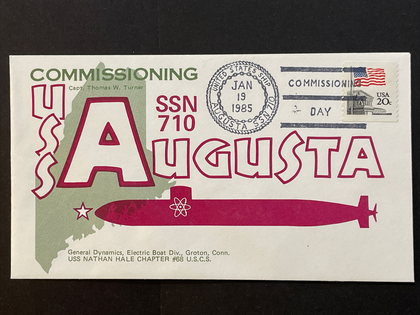 1985 US Navy Submarine Cover USS AUGUSTA SSN-710 Commissioning | United ...