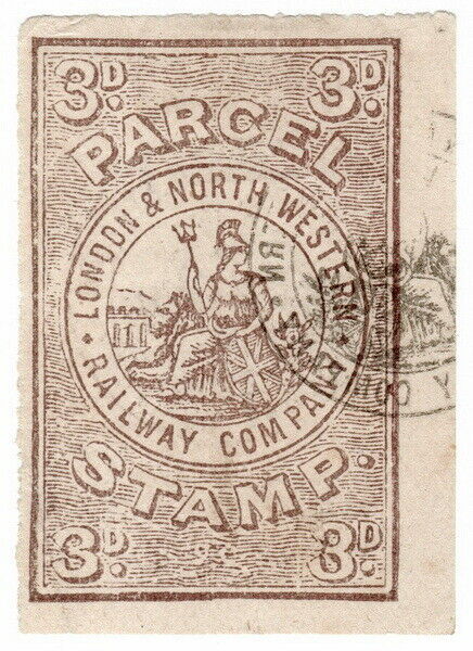 (I.B) London & North Western Railway : Parcel Stamp 3d (first issue ...