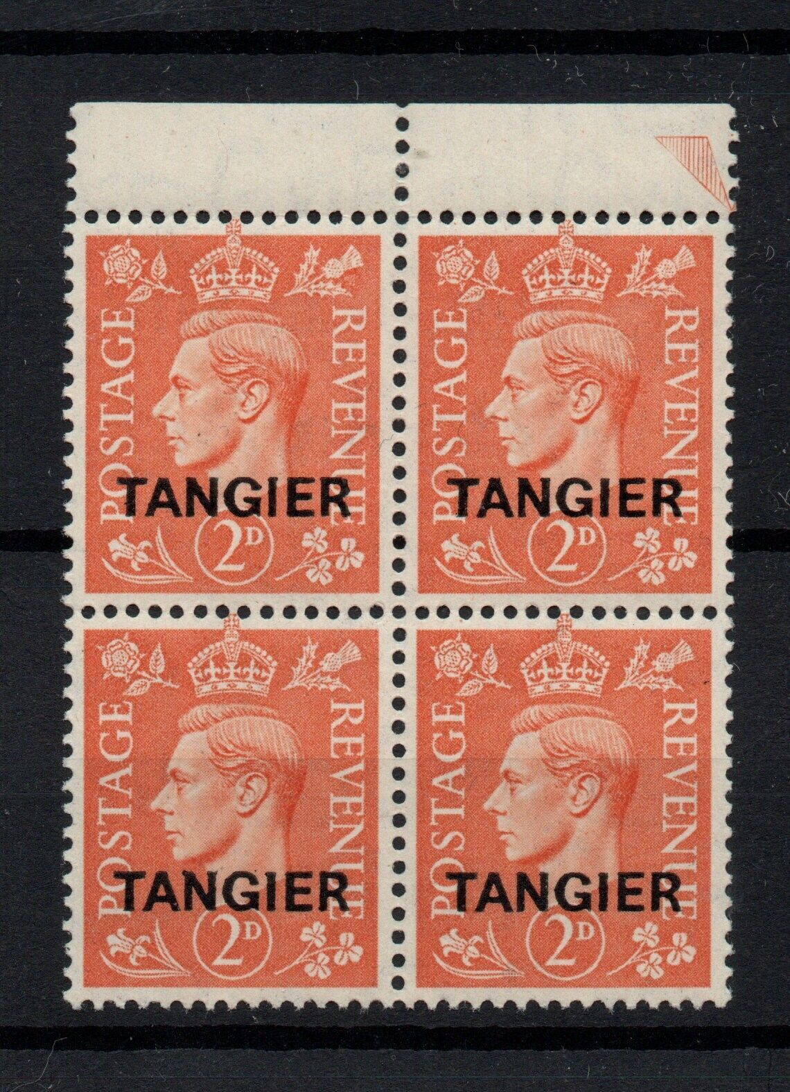 Tangier KGVI 1949 2d pale orange MNH block SG261 WS34823 | Worldwide ...
