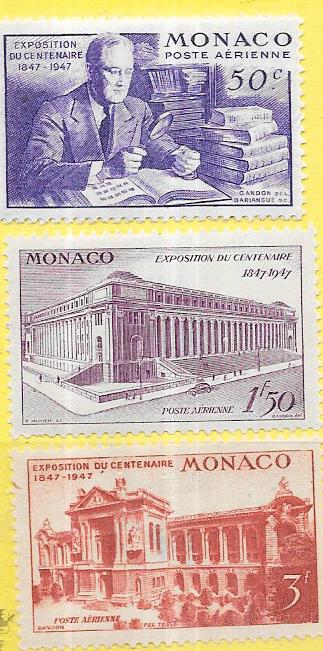 Monaco #C16-C18 " FDR Stamp Collecting " (MLH) CV $2.35 / HipStamp