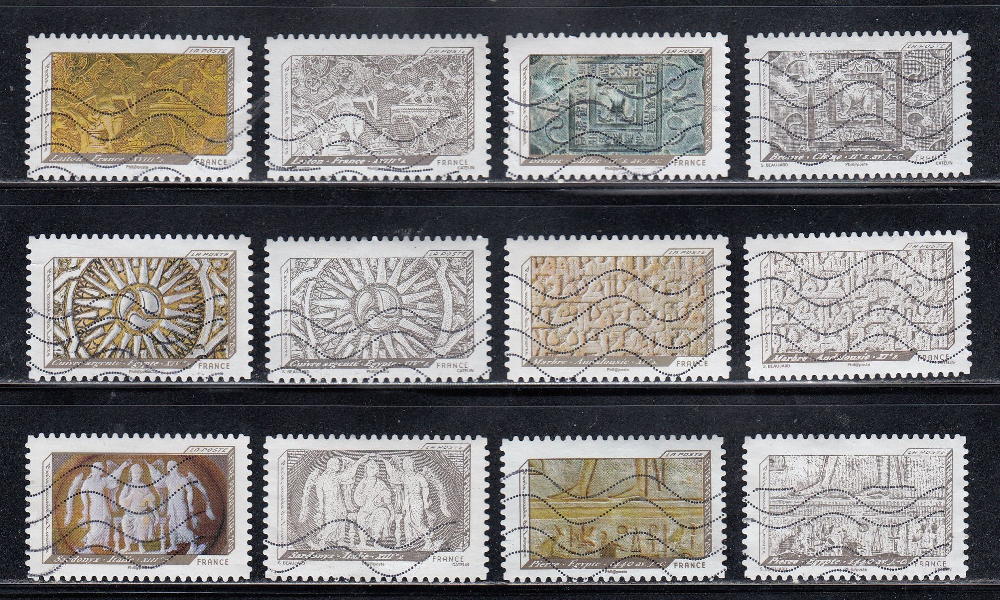 France 2012 Sc#4143-4154 Relief printings from Le Louvre Used | Europe ...