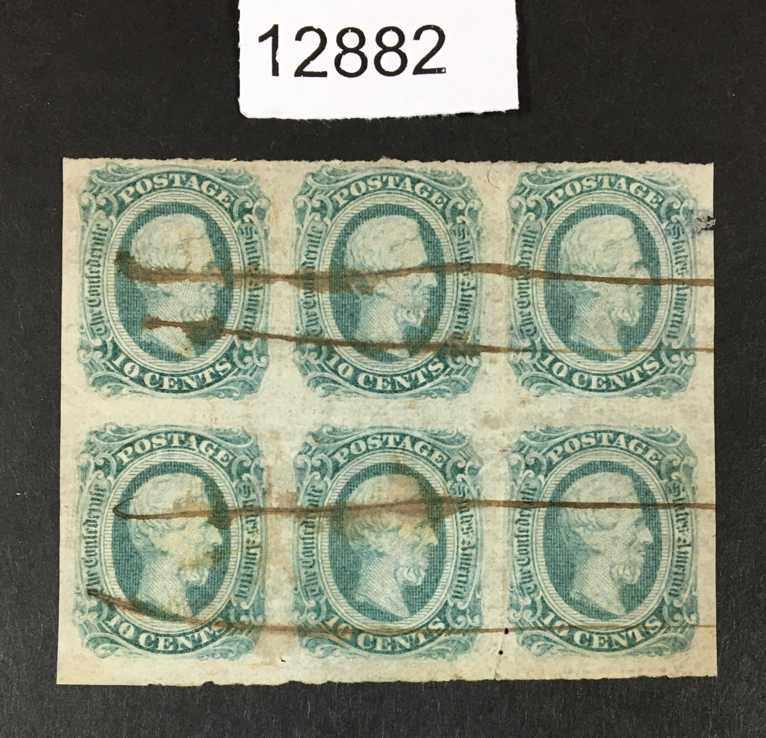 US Stamps CSA # 12c Used Block of 6 $400 LOT #12882 | United States ...