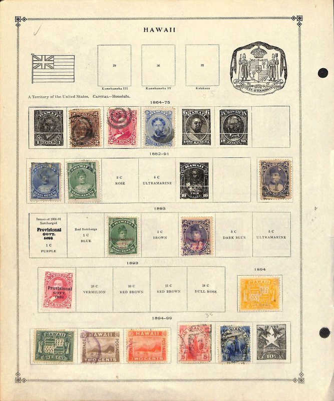 Hawaii Stamp Collection on Scott International Page 1864-1899 (AC ...