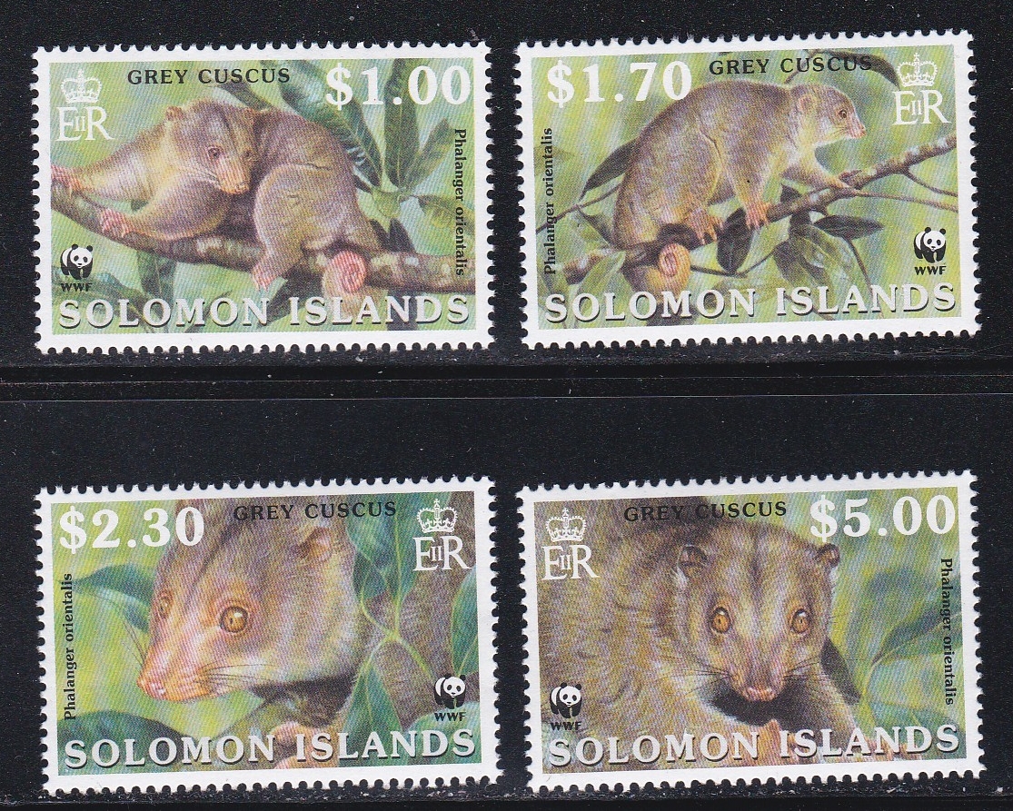 Solomon Islands # 927-930, WWF - Gray Cuscus, NH, 1/2 Cat. | Australia ...