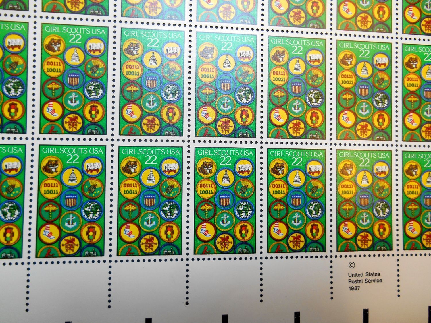 1987 Girl Scouts USA 75th Anniv. 22c Sc 2251 full sheet of 50 MNH ...