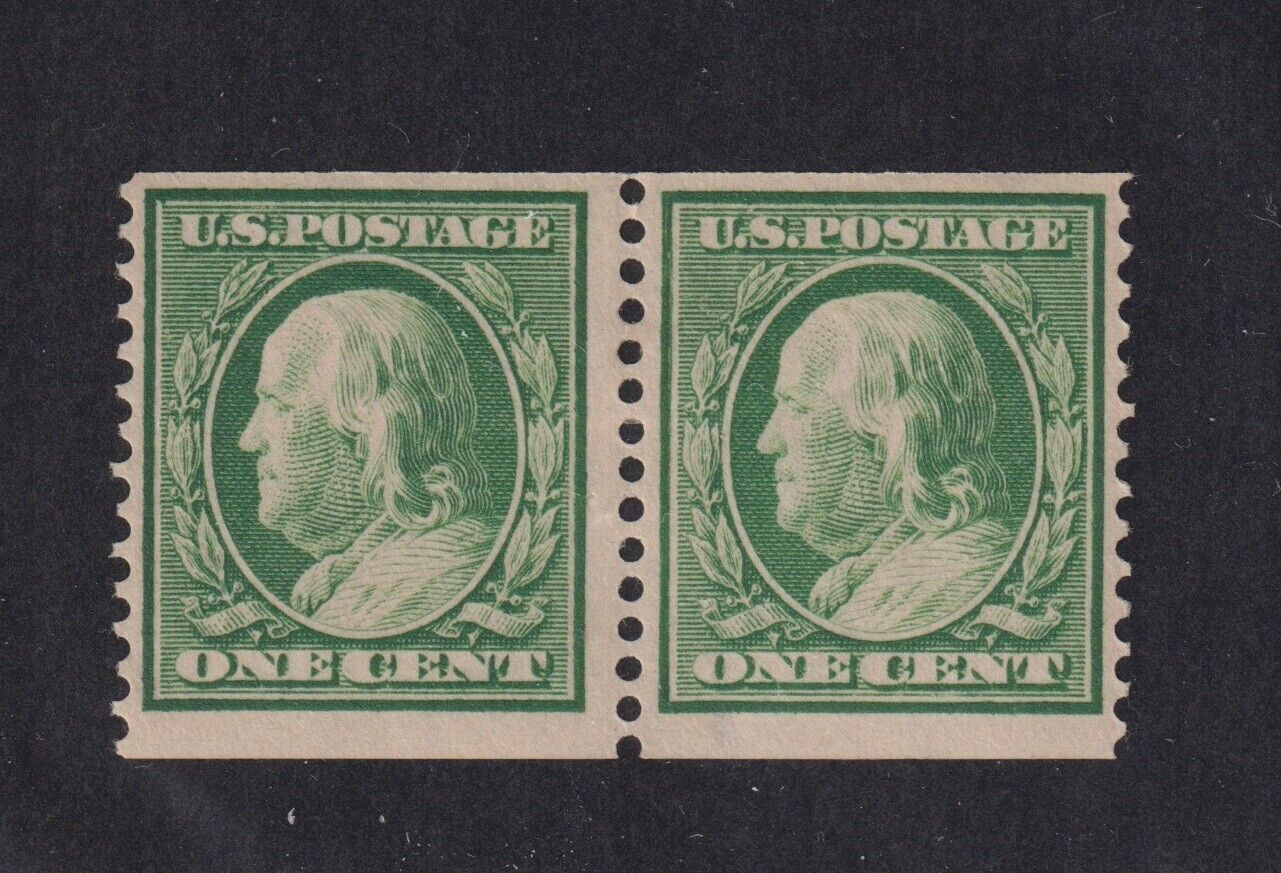 387 Pair VF+ OG mint lightly hinged with nice color cv $ 460 ! see pic ...