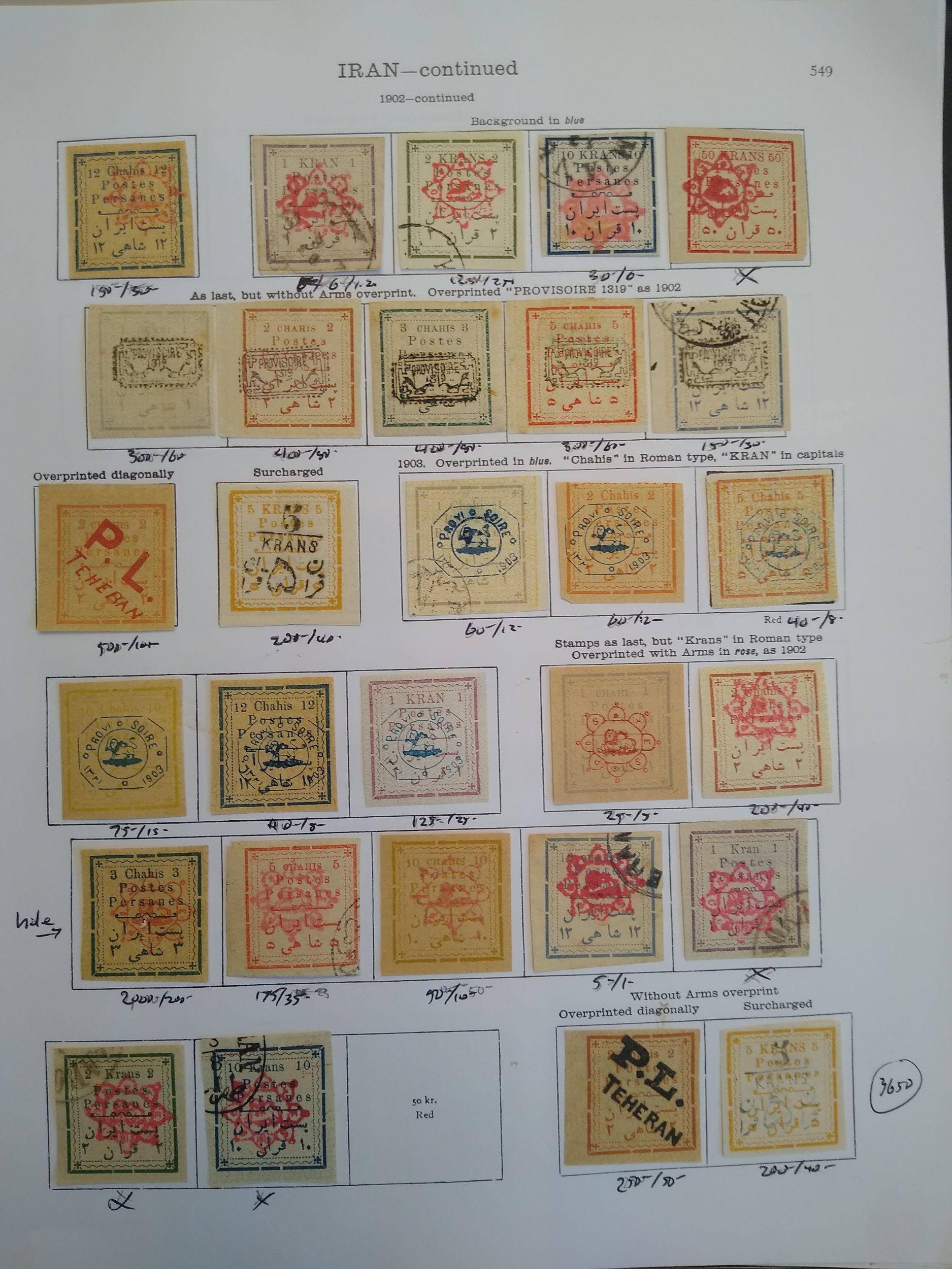 Iran collection 1902-1903 CV $3650 | Middle East - Iran, Stamp / HipStamp
