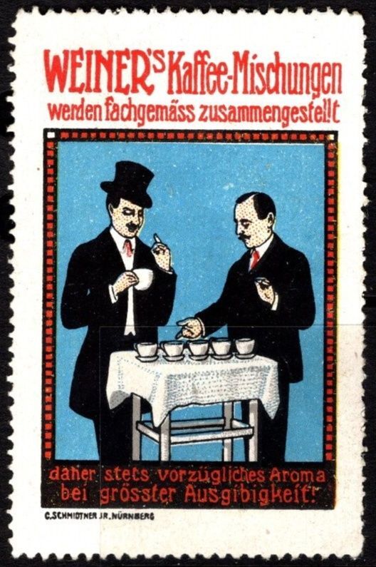 Vintage Germany Poster Stamp Weiner's Coffee Blends Are Expertly Put ...