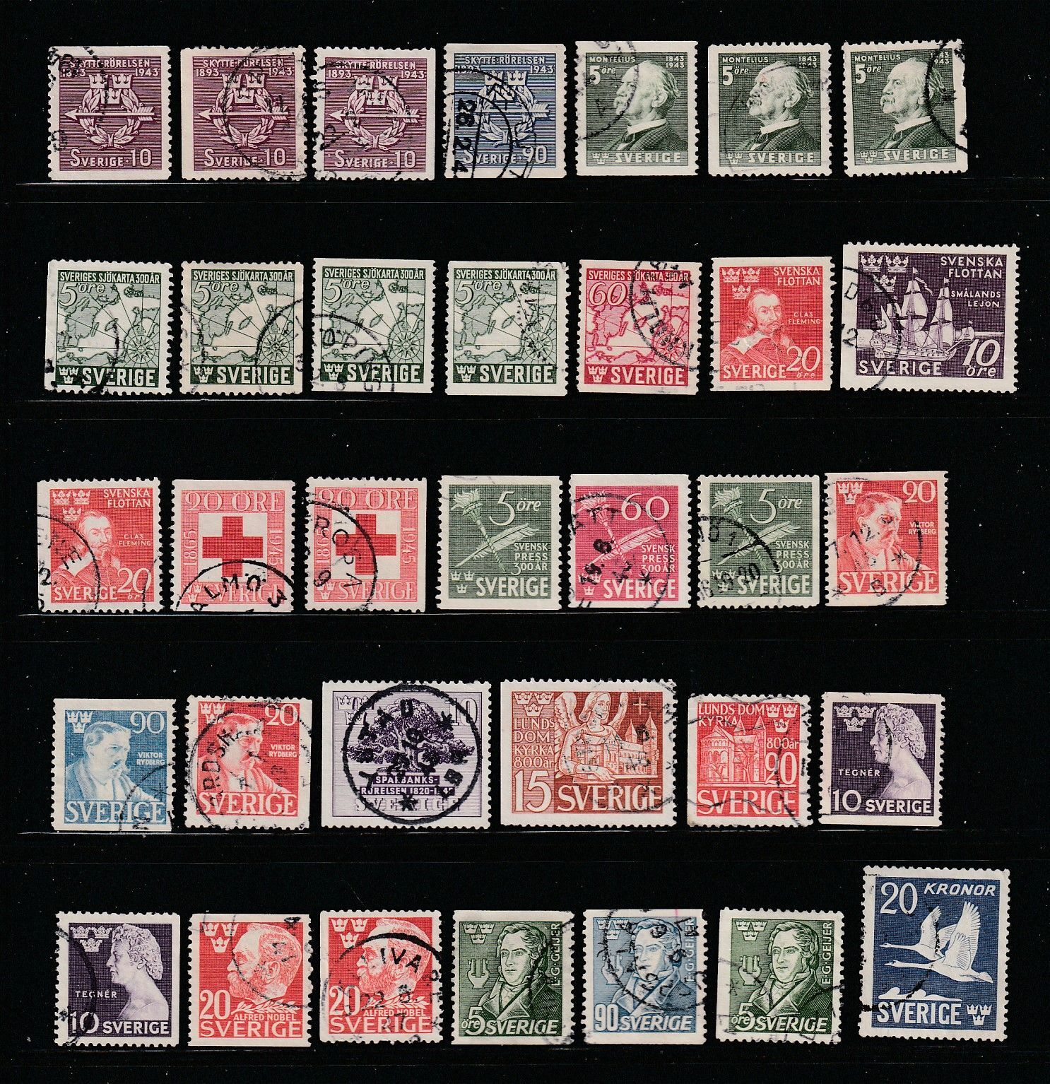 Sweden Collection C - 3 Scans - All the stamps are in the scans ...