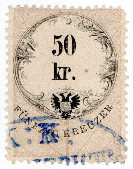 (I.B) Austria/Hungary Revenue : Stempelmarke 50kr / HipStamp