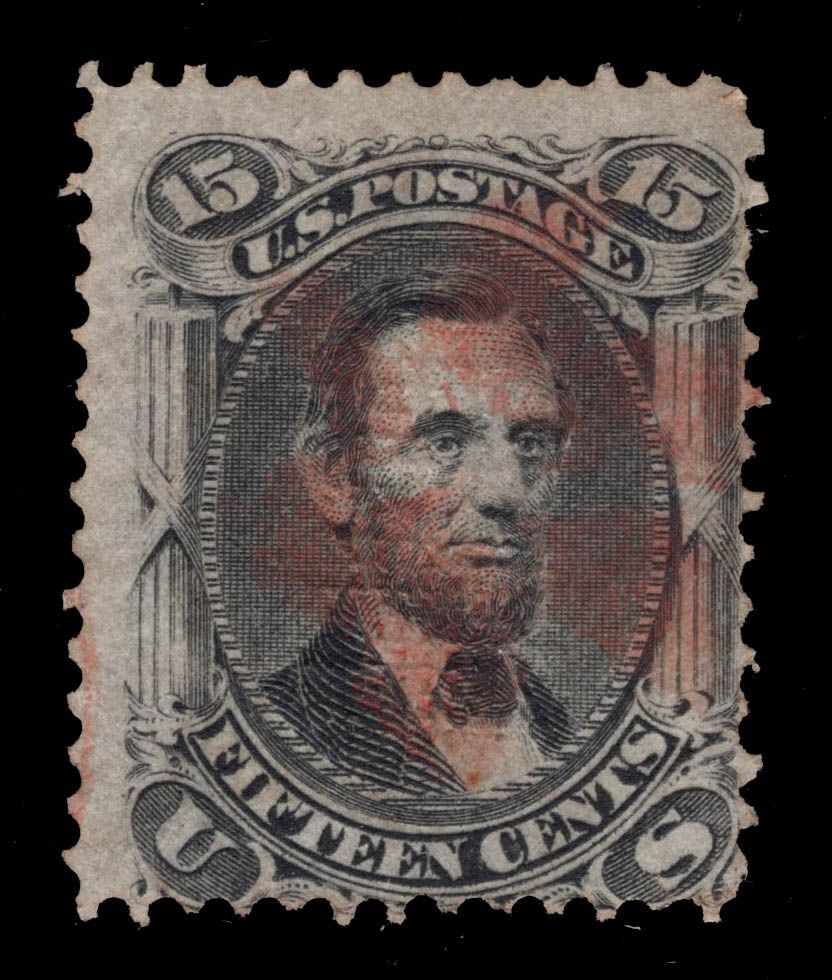 US Stamps # 98 F Grill RED Premium Cancel Used Sound CAT. $375 LOT #421 ...