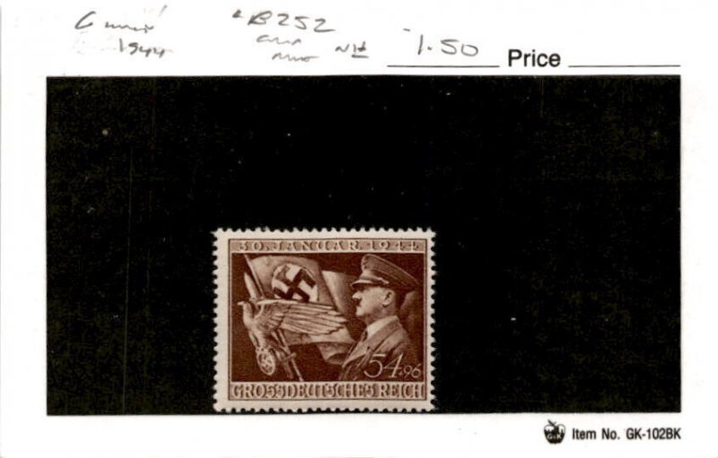 Germany, Postage Stamp, #B252 Mint NH, 1944 WWII Hitler Flag (AB ...