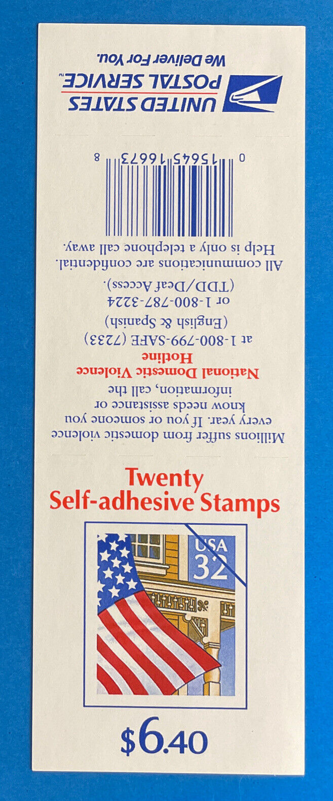 Scott 2920a FLAG OVER PORCH Booklet Pane of 20 US 32¢ Stamps MNH 1996 ...