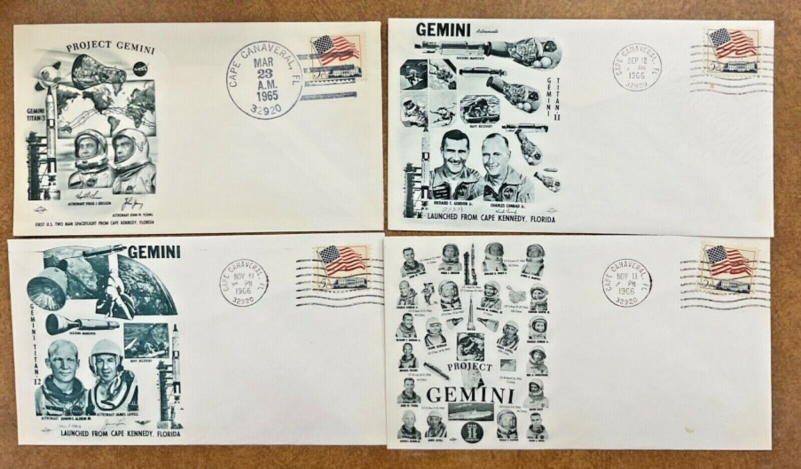 4 Space Covers 1965-6 Gemini Mission Orbit Covers | United States ...