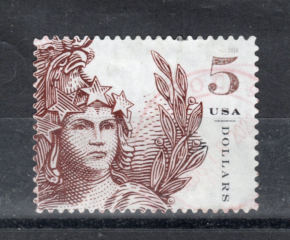 Scott 5297 USED Statue of Freedom 5 dollar sheet single | United States ...
