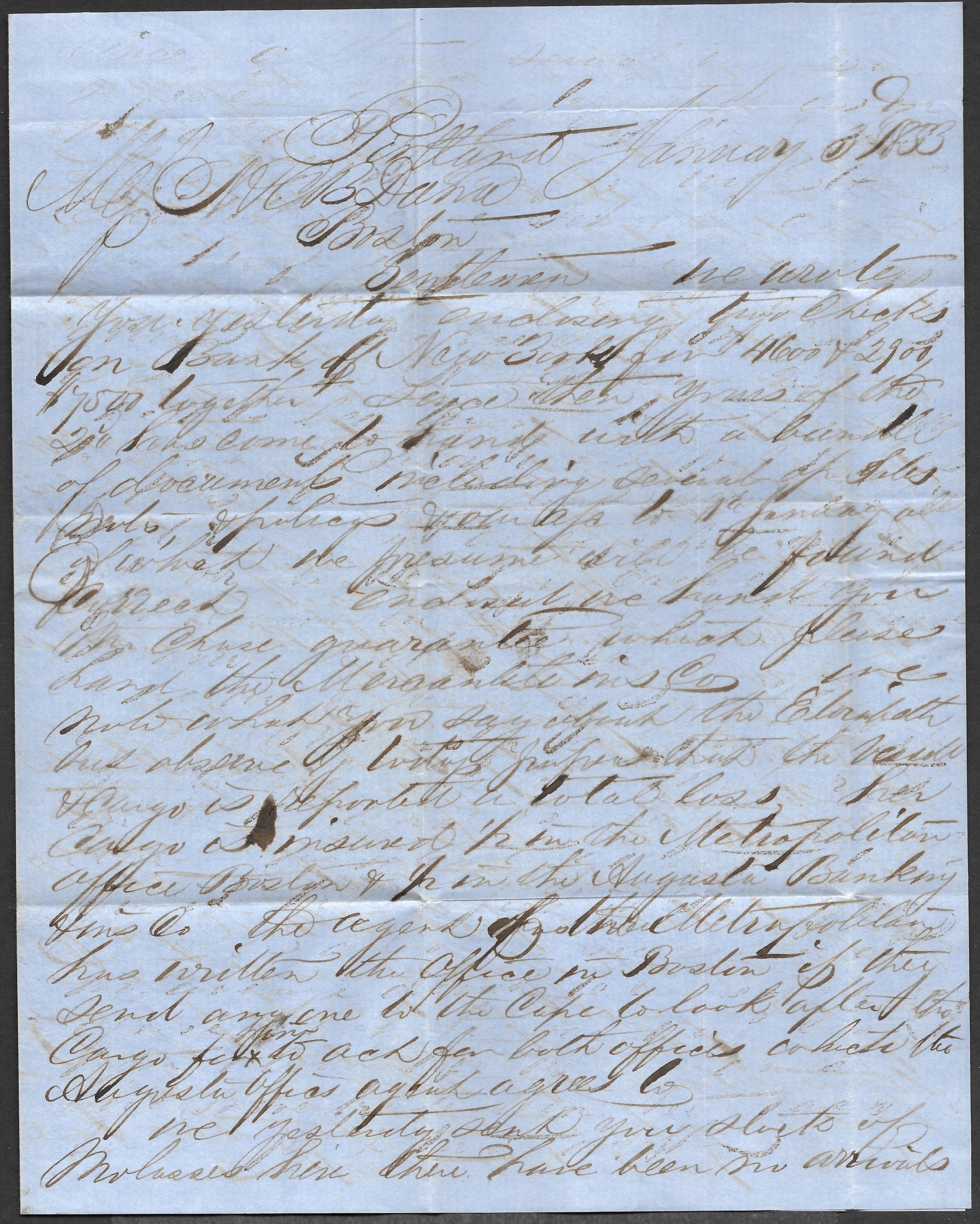 1853 Cover Maine to Mass. Postal History w/Scott #11A | United States ...