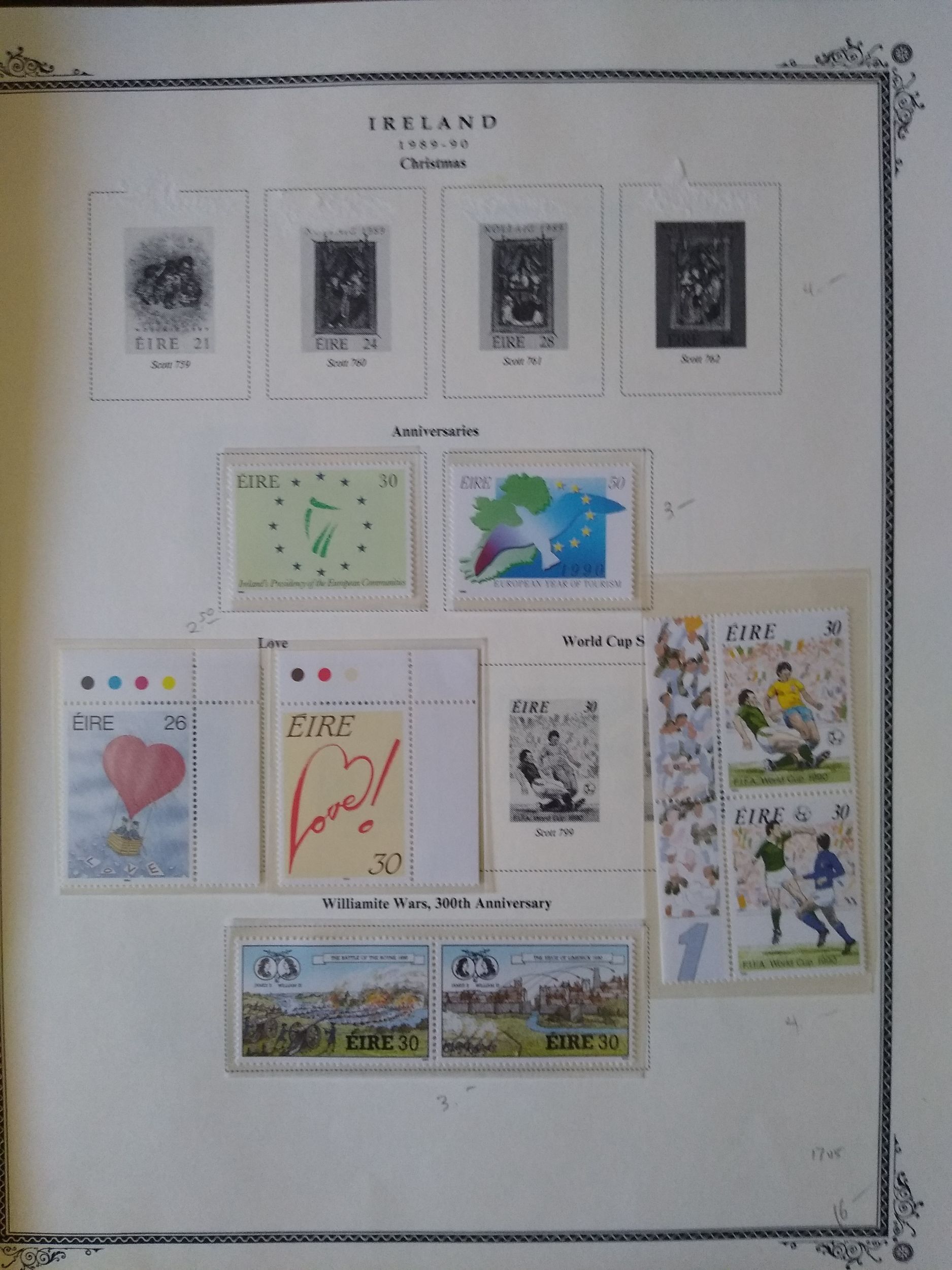 collection on pages Ireland 1990 MNH BR: CV $45 | Europe - Ireland ...