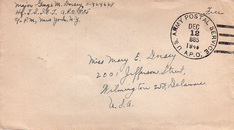 United States A.P.O.'s Soldier's Free Mail 1945 U.S. Army Postal ...