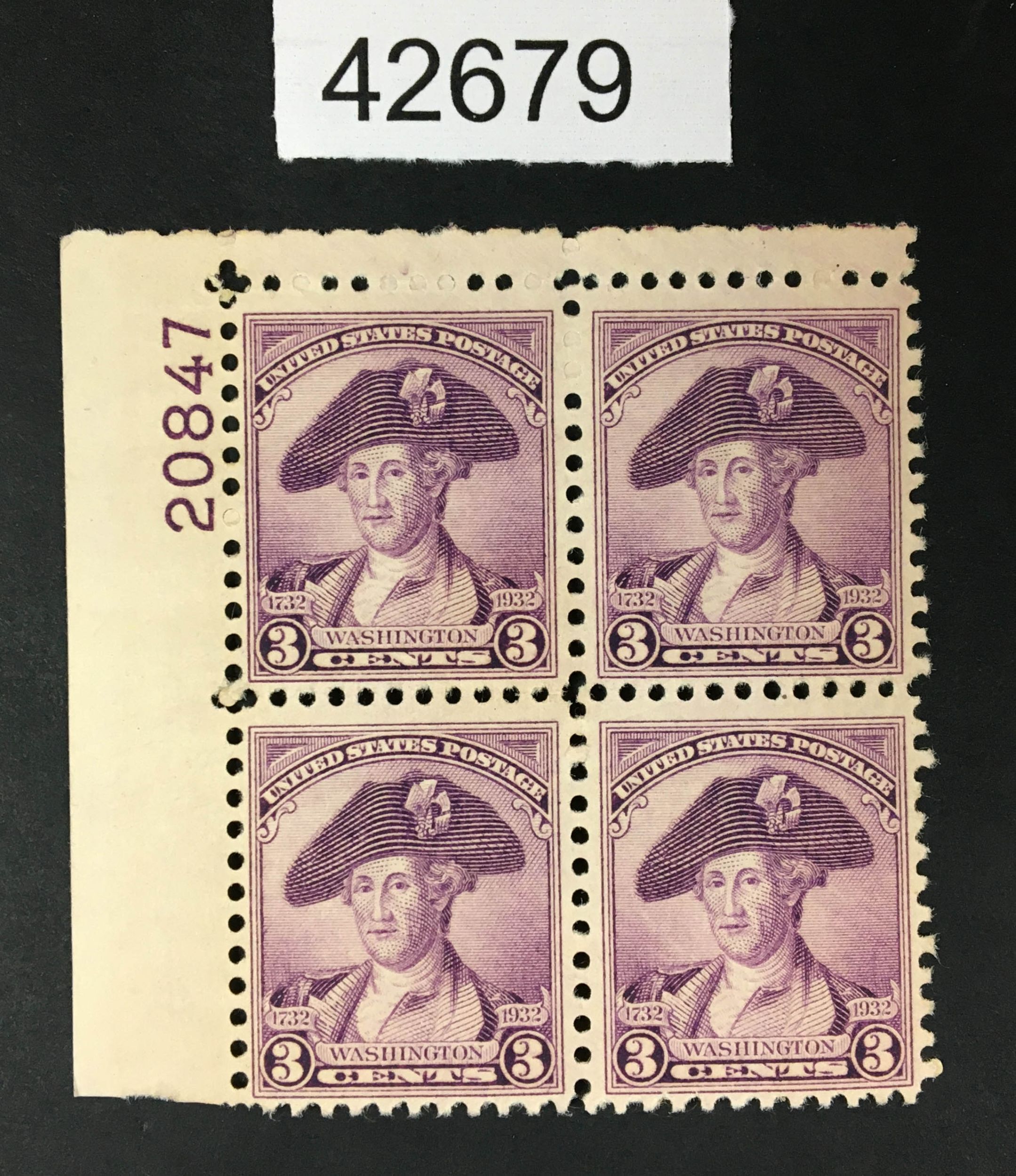 US Stamps # 708 Mint OG NH Plate Block $20 LOT #42679 | United States ...