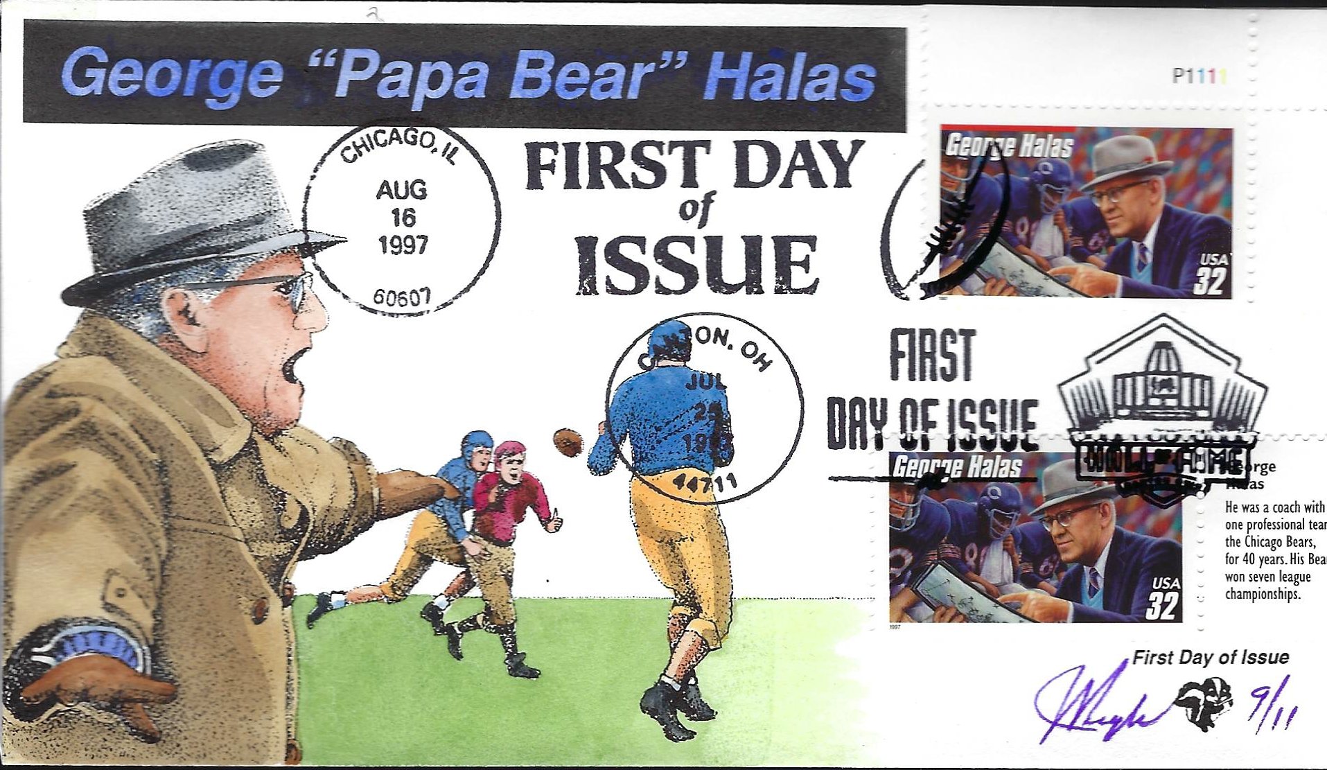 Pugh Designed/Painted George "Papa Bear" Halas....9 of 11 created ...