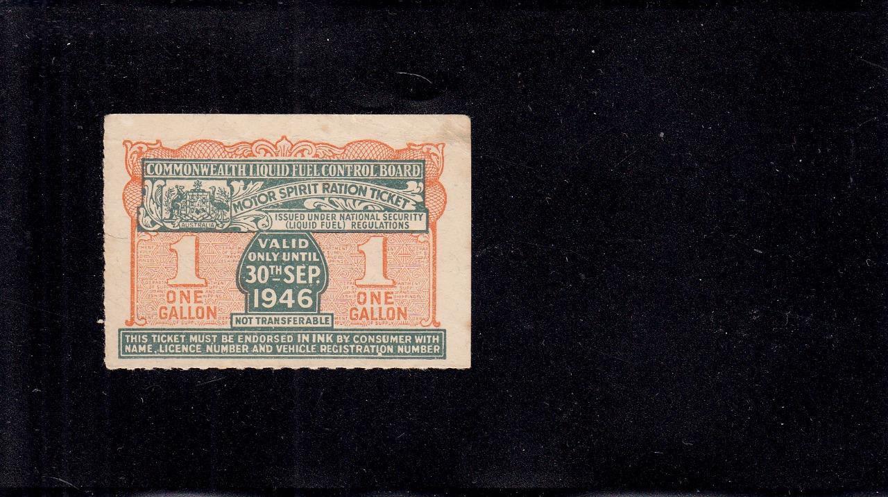 Foreign Revenue: Australia Motor Spirit Ration Ticket (17613 ...