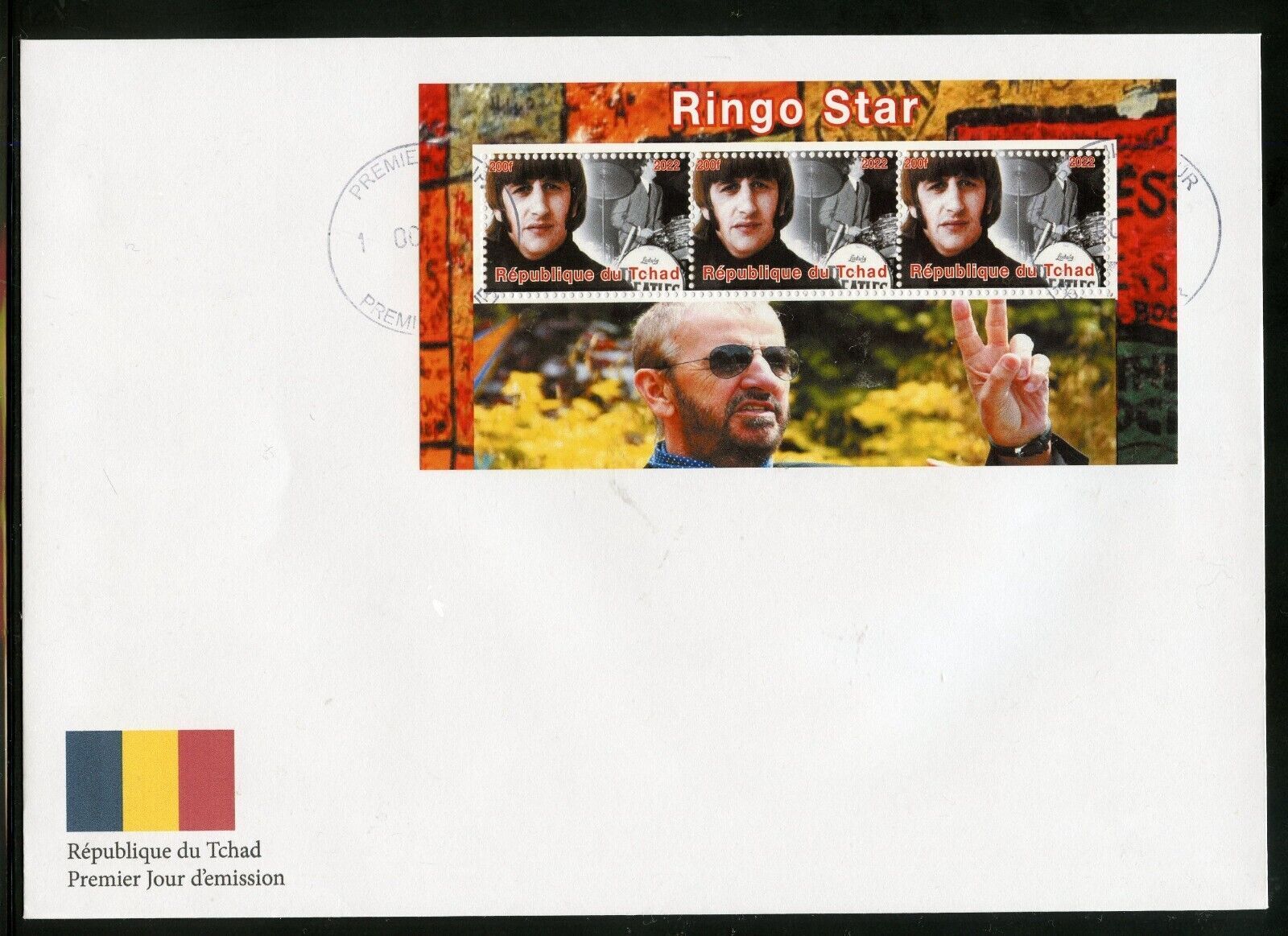 Chad 2022 Ringo Starr Souvenir Sheet First DAY Cover | Africa - Chad ...