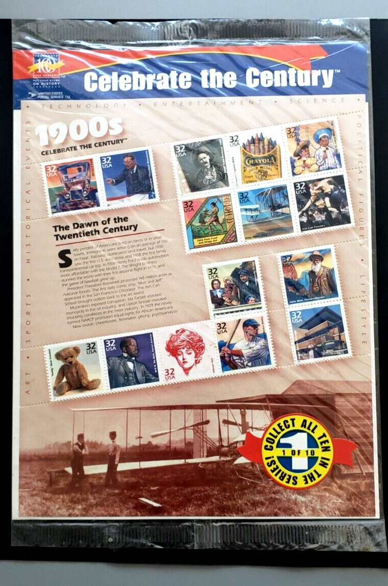 Jimace29 US 3182, 1998 32c Celebrate the Century (1900'S), $4.80 Pane ...