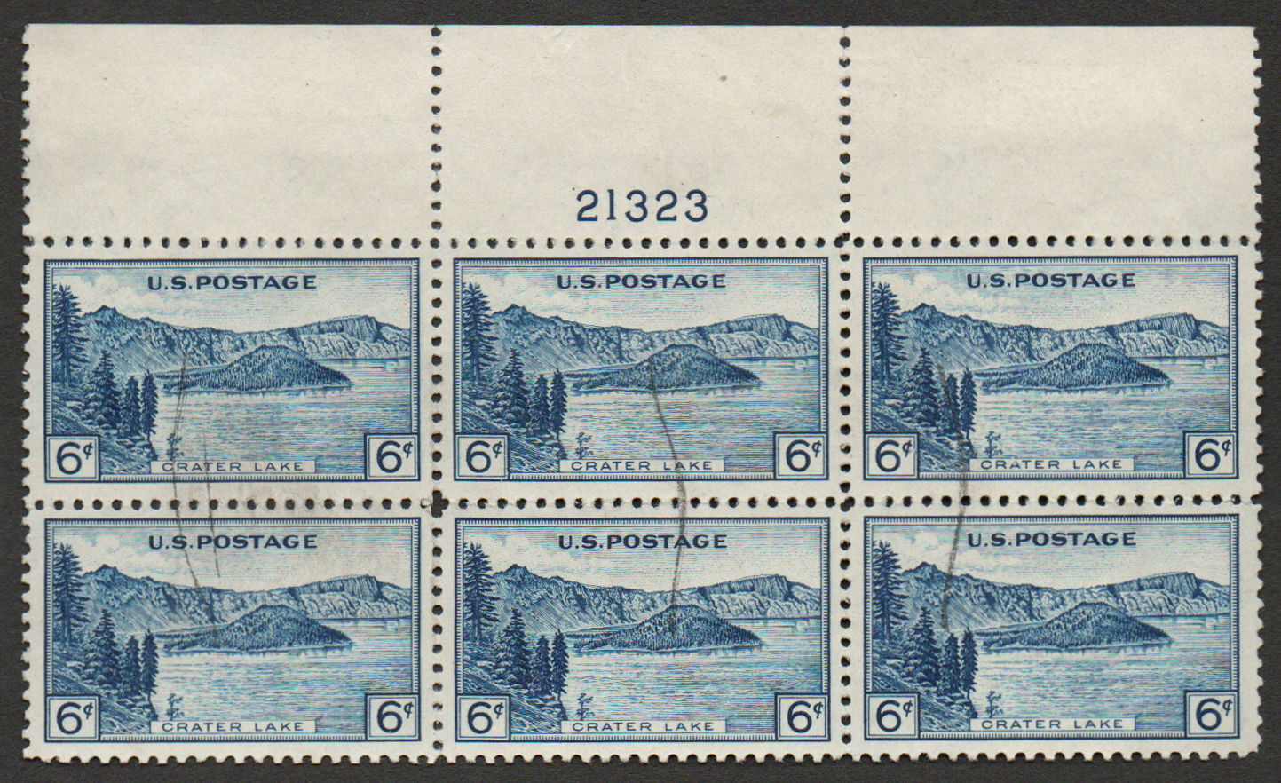 US #745 PLATE BLOCK, 6c Parks, used, uncommon to see a used plate block ...