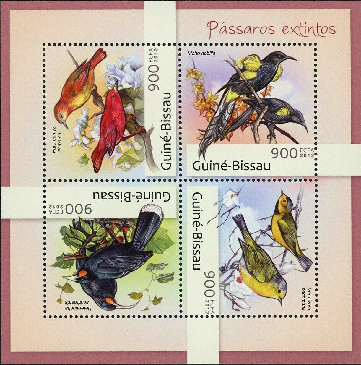 Extinct Birds Stamp Paroreomyza Flammea Moho Nobilis S/S MNH #6298-6301 ...