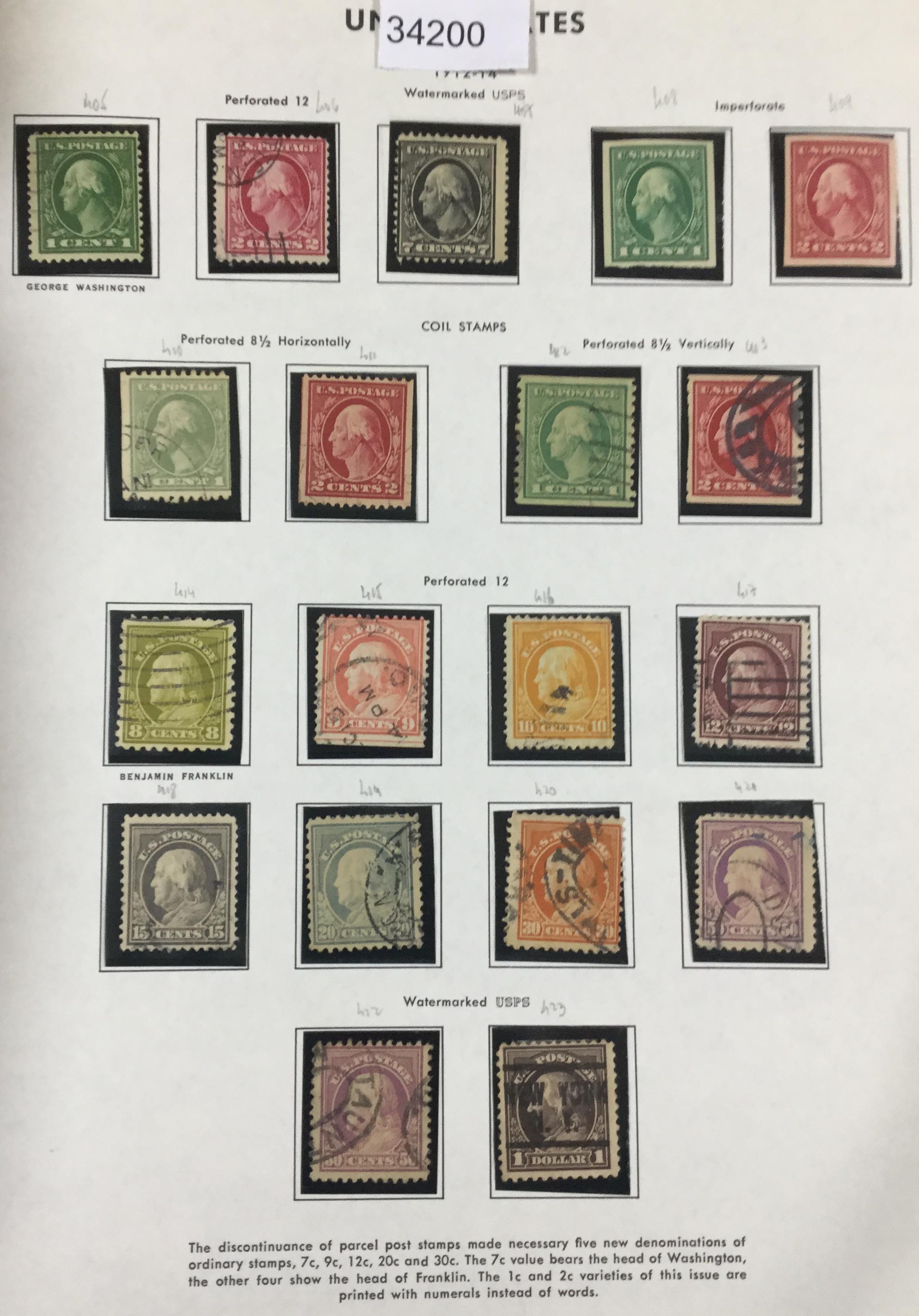 US Stamps 1912-1914 Used Collection LOT #34200 | United States, General ...