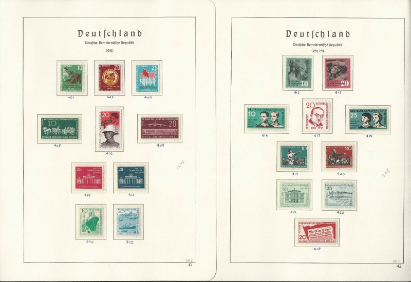 Germany DDR Stamp Collection on 24 Hingless Lighthouse Pages, 1956-59 ...