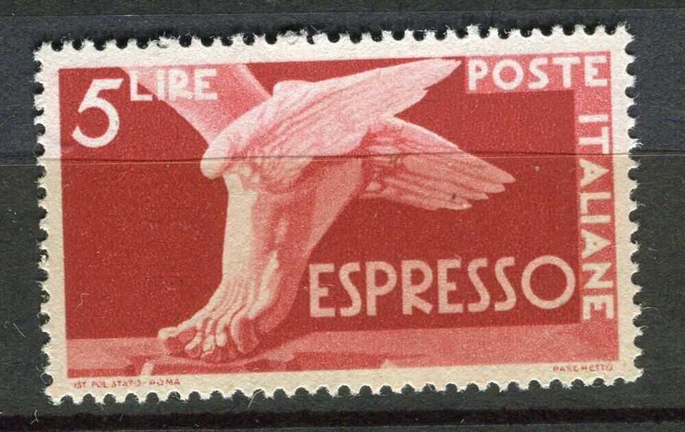 ITALY; 1945 early Espresso issue fine MINT MNH Unmounted 5L. value ...