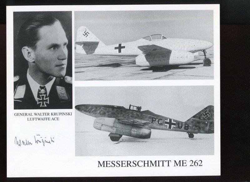 Walter Krupinski German WW2 Flying Ace Signed Photo L1534jj | United ...