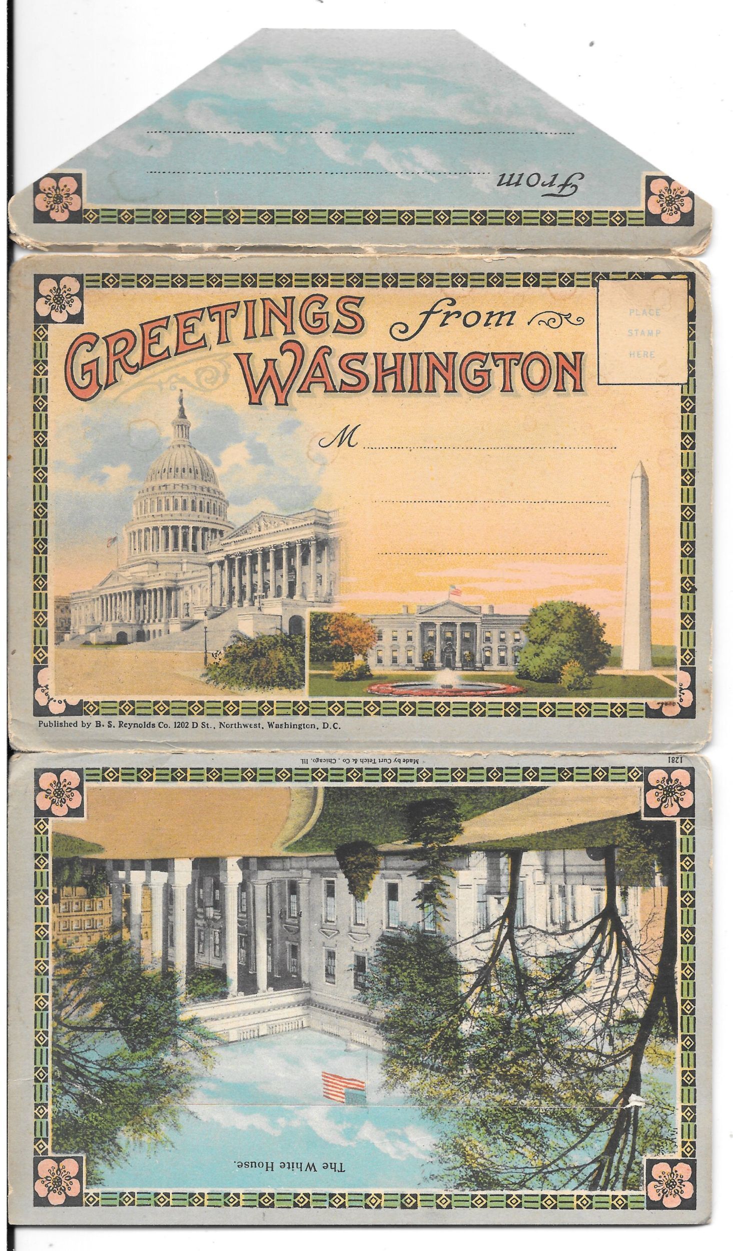 Souvenir Folder fold out post card 18 pictures Washington DC. (13541 ...