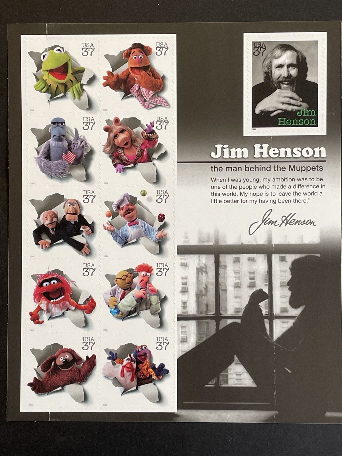 2005 sheet of 37-cent stamps Jim Henson Muppets Sc# 3944 | United ...