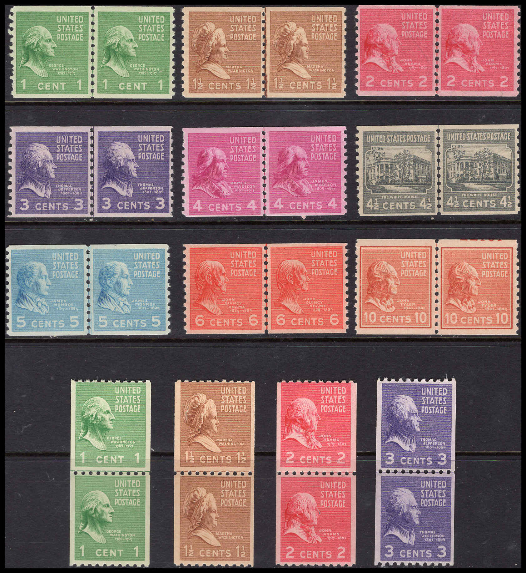 USA 839-851 Mint (NH) Complete Set of Line Pairs (great centering on ...
