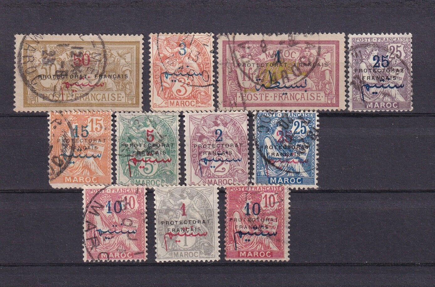 SA20g French PO in Morocco 1910's selection of surcharged and ...