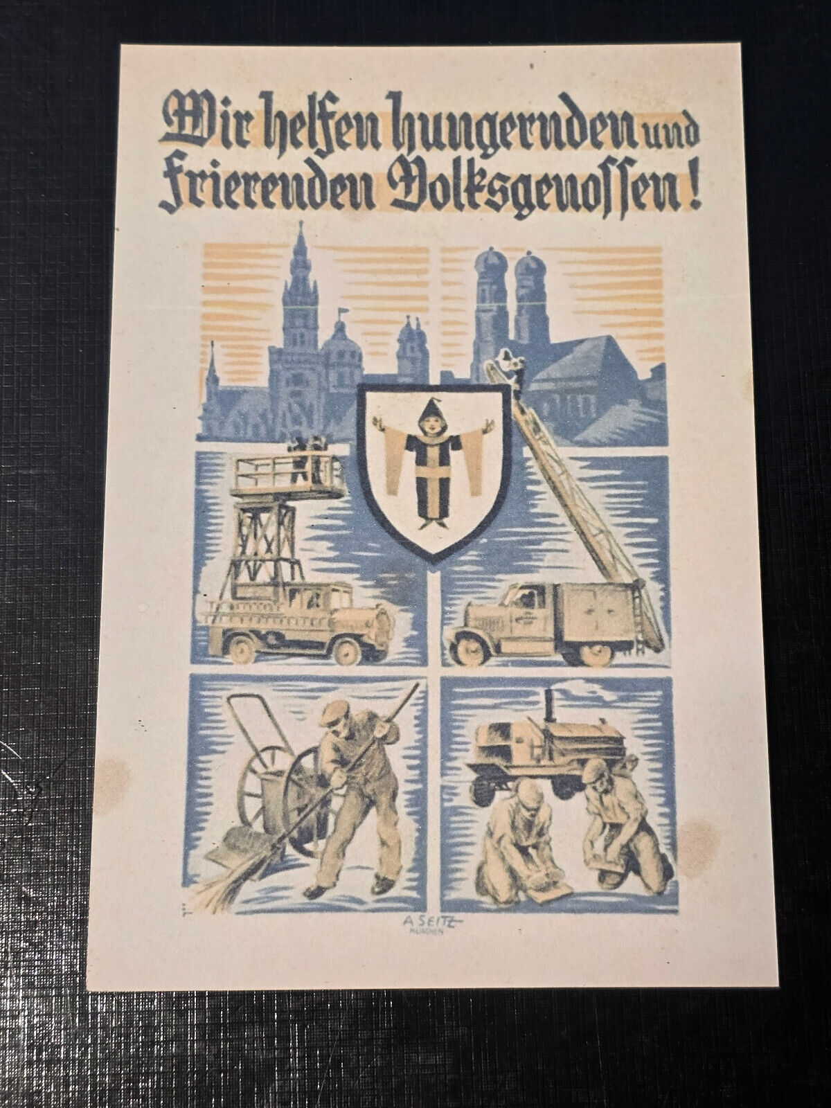 GERMANY MUNCHEN COAT OF ARMS WW2 WWII Nazi German Third Reich Postcard ...