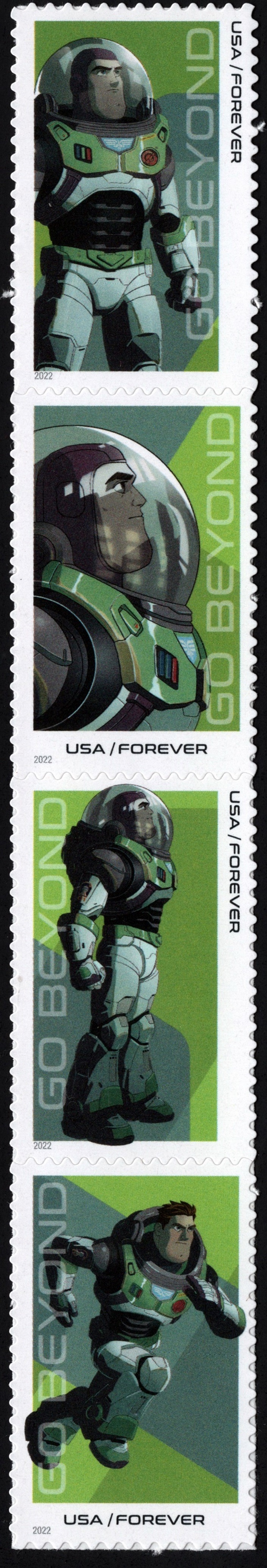 SC#5709-12 (Forever) Buzz Lightyear Vertical Strip of Four (2022) SA ...