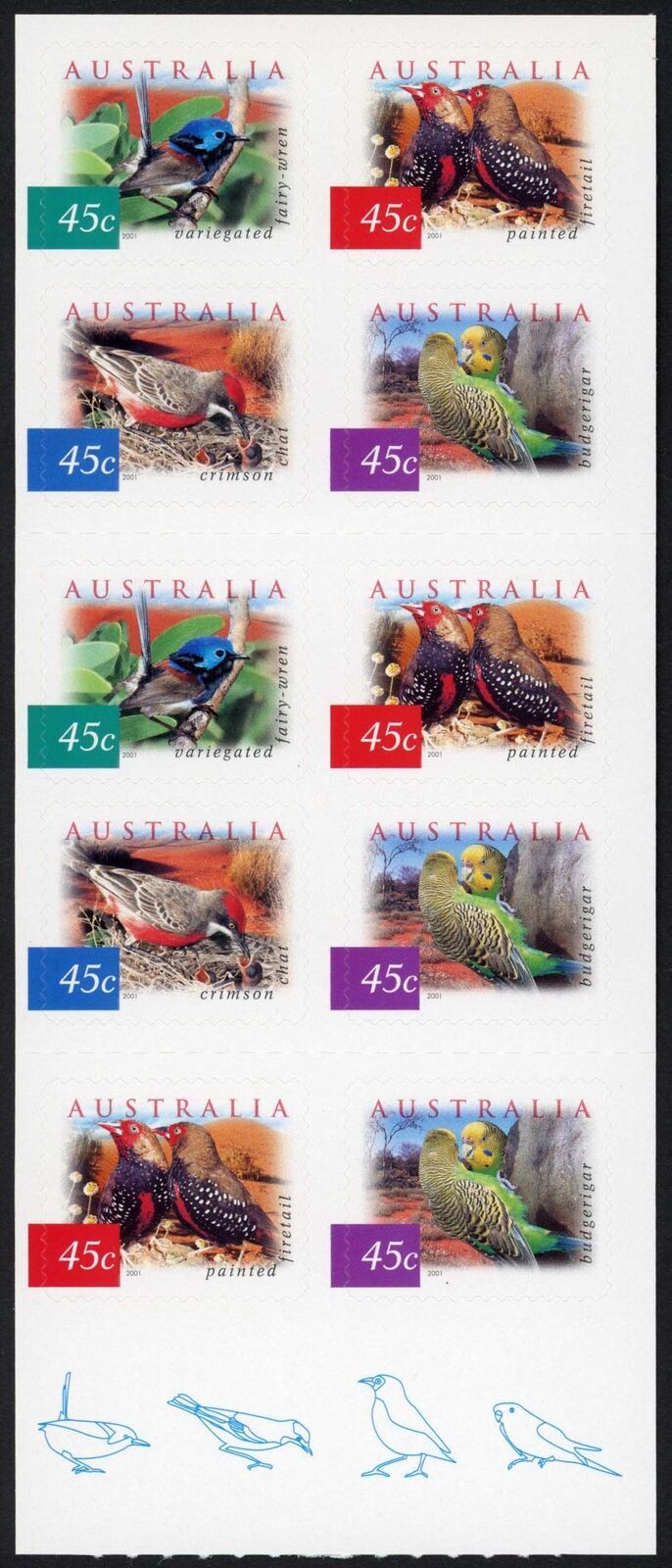Australia SG2130b 2001 Fauna and Flora (4th series) Desert Birds ...