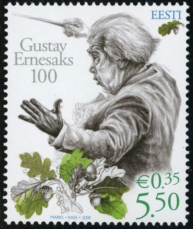 Estonia #586 Gustav Ernesaks Composer 5.50K Postage Stamp 2008 Europe ...
