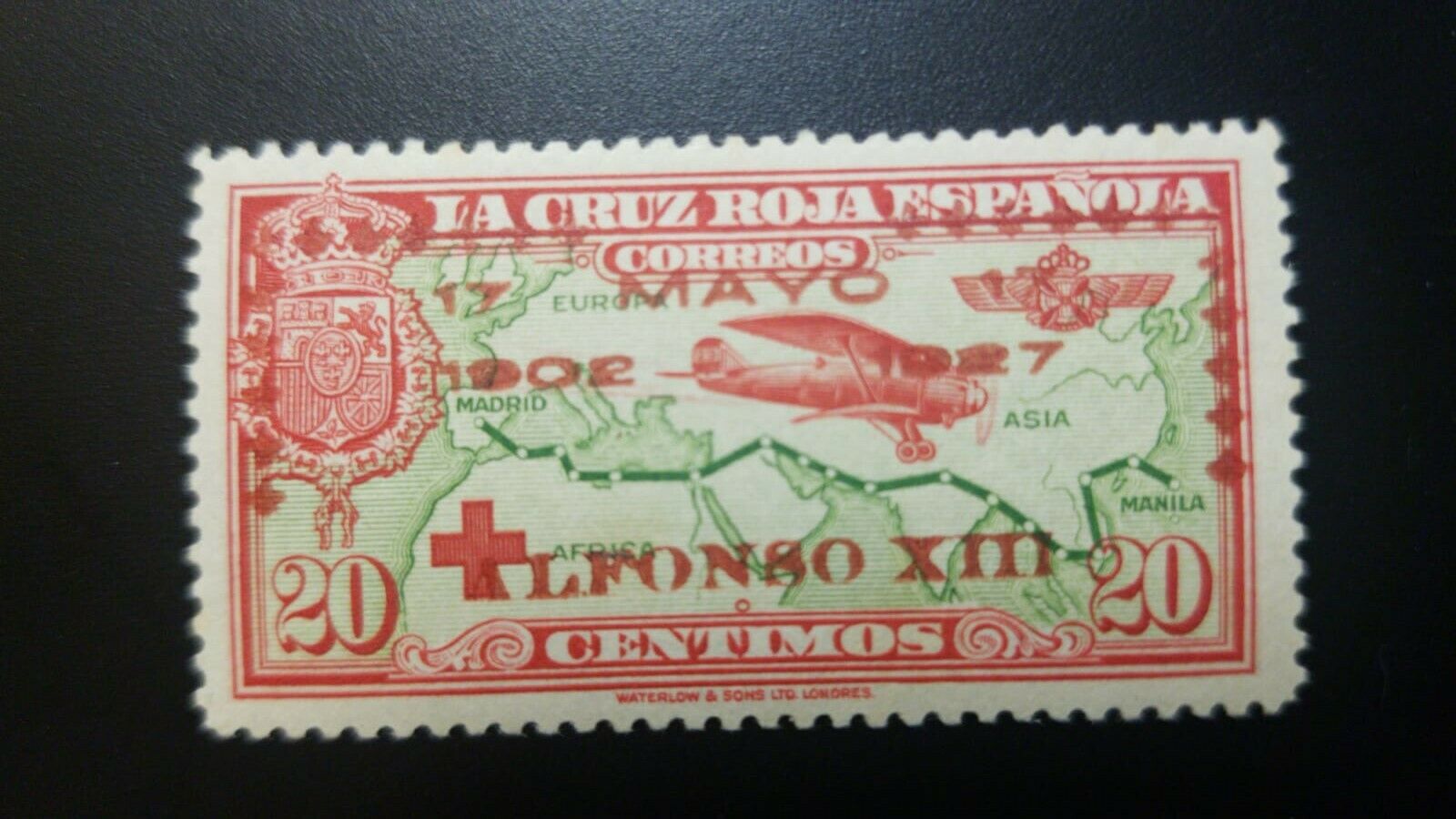 O) 1927 España, la Sociedad de la Cruz Roja Española-invertida ...